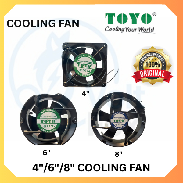 TOYO 4"/ 6"/ 8" Axial Fan with Ball Bearing Cooling Fan TM-120S1B-18W ...