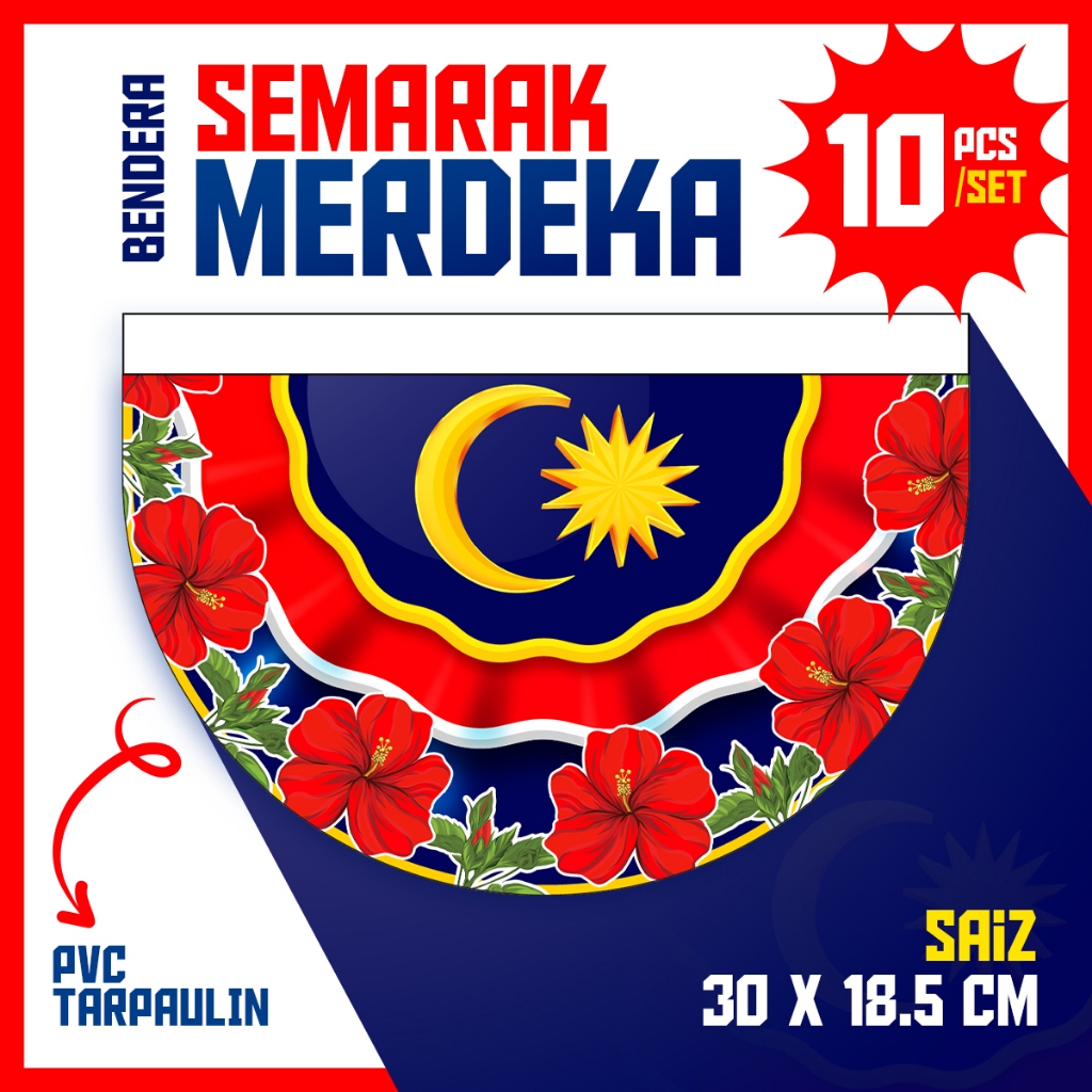 10 Pcs Bendera Semarak Merdeka 2025 – Material PVC, Design Cantik ...