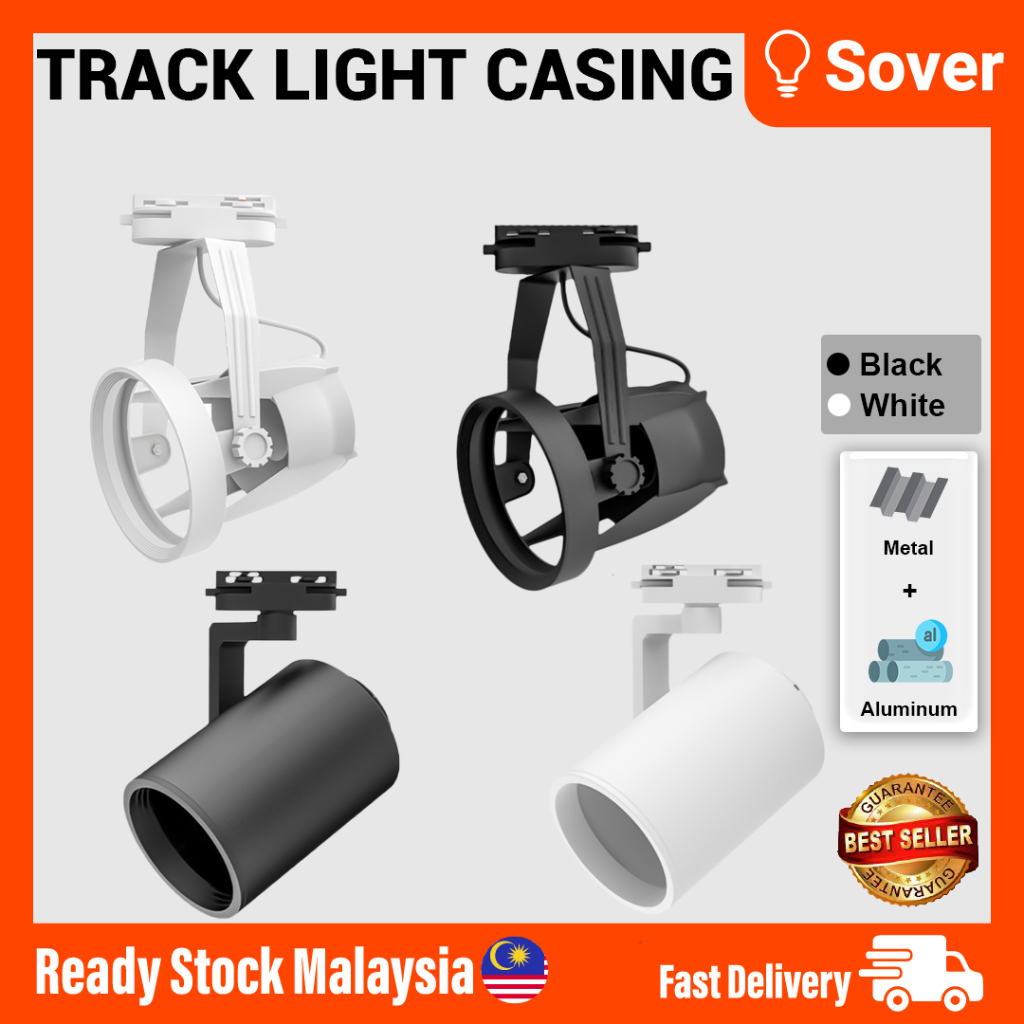 Track Light Par30 Housing E27 Holder Lampu Track Black or White PAR30 ...
