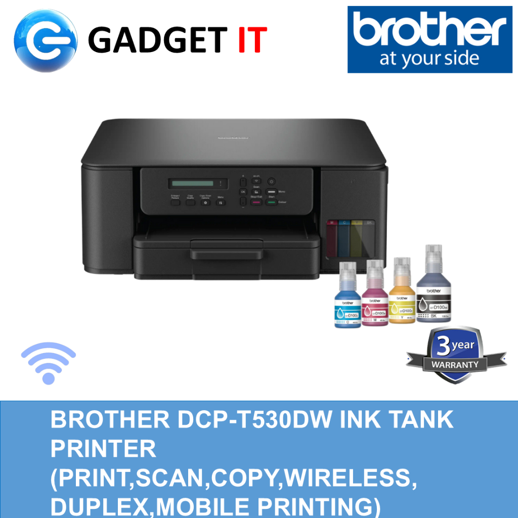 Brother DCP-T530DW Color Ink Tank Printer (Print, Scan, Copy, Wifi ...