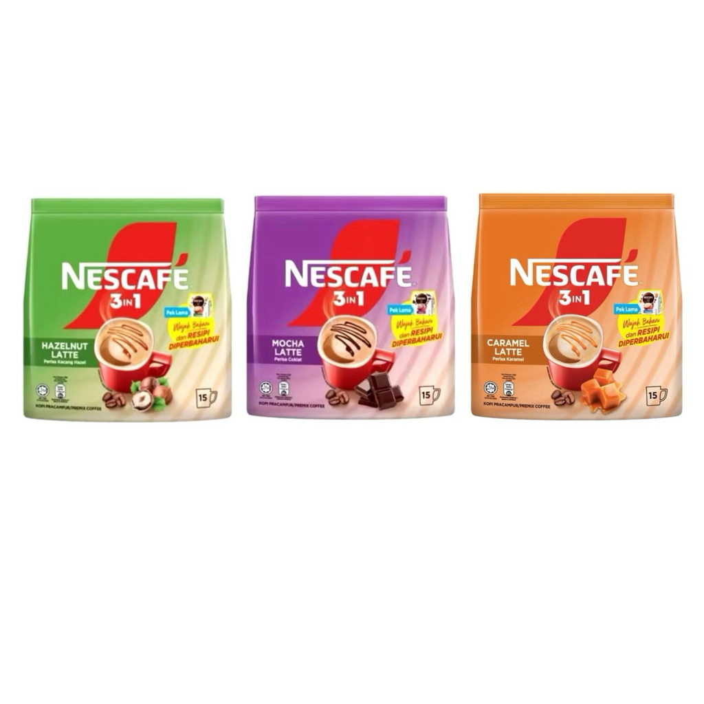 NESCAFE Latte 3in1 3 in 1 15 x 23g / 25g Stick Packs Mocha | Hazelnut ...