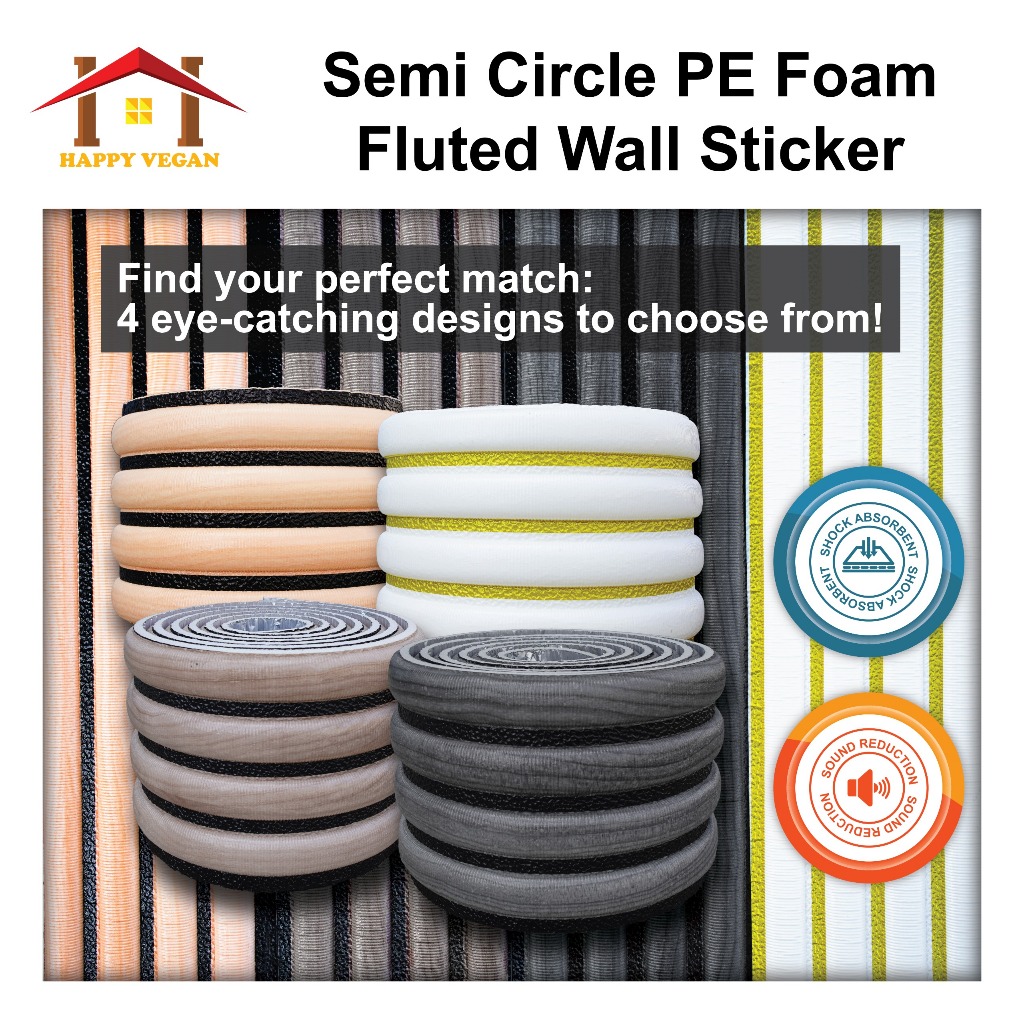 16cm x 3m x 11mm Pelekat Dinding Foam Separa Bulatan Lembut | Soft Semi ...