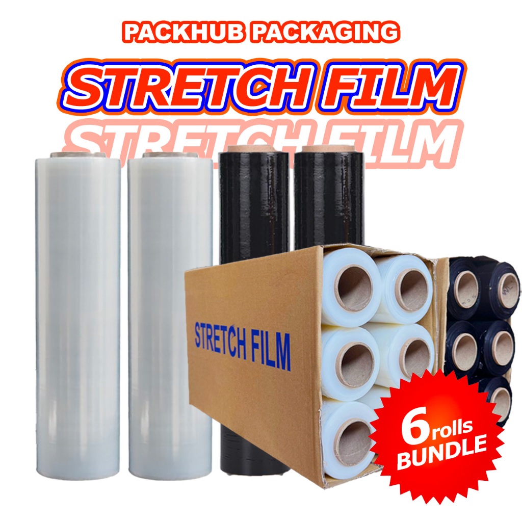 6pcs/carton Cling Wrap Stretch Film Plastic Wrap 500mm x 2.2kg Plastik Balut Shrink Wrap ...
