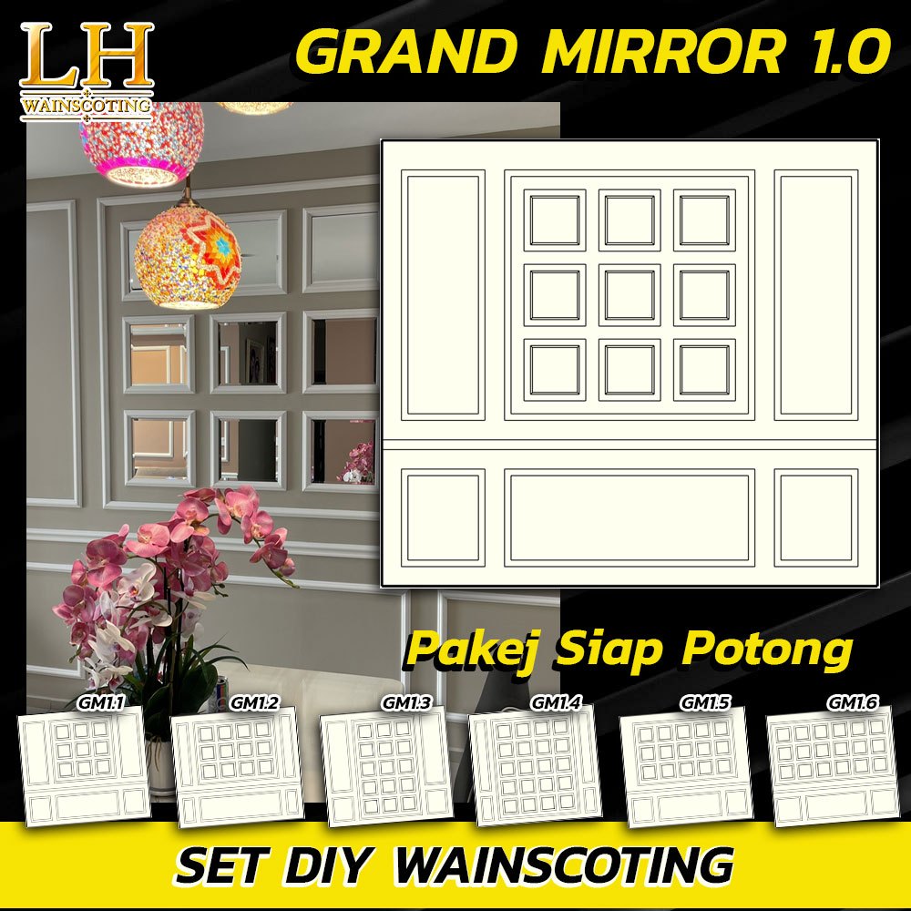 Set DIY WAINSCOTING GRAND MIRROR 1.0 Wainscoting Frame Gold / White ...