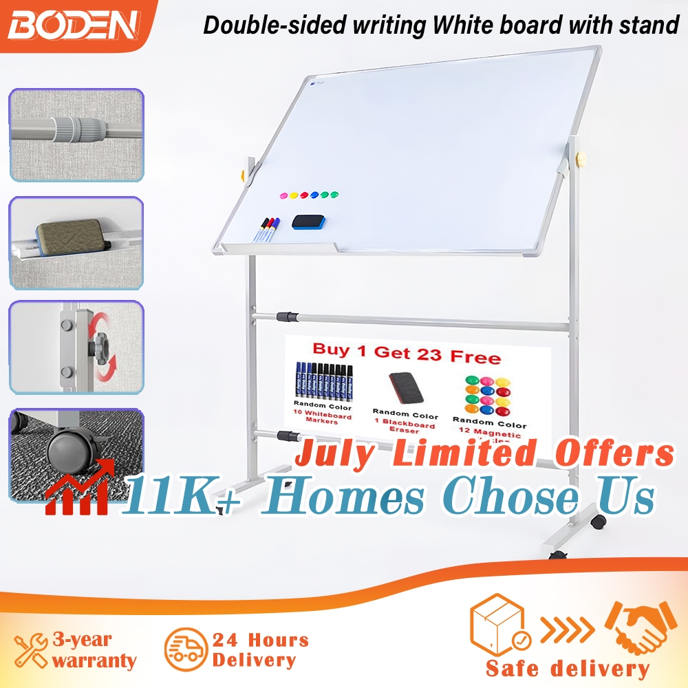 Double-sided Magnetic Portable White Board With Stand Whiteboard Stand ...