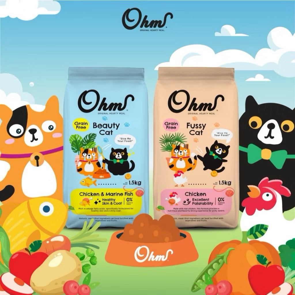 OHM Cat Dry Food 8kg GRAIN FREE / Makanan Kering Kucing Beauty Fussy ...