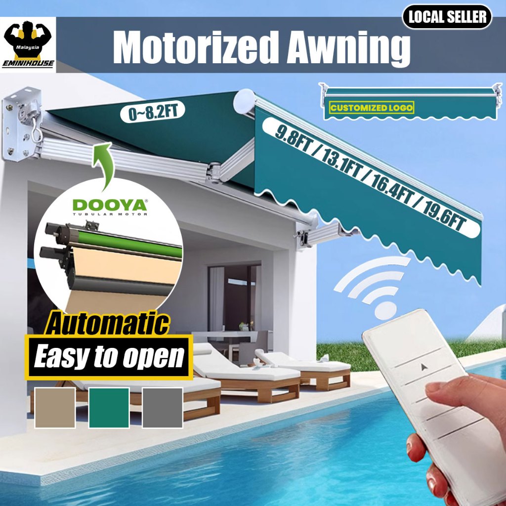 Electric Retractable Awning Roof Outdoor Foldable Sun shade Telescopic ...