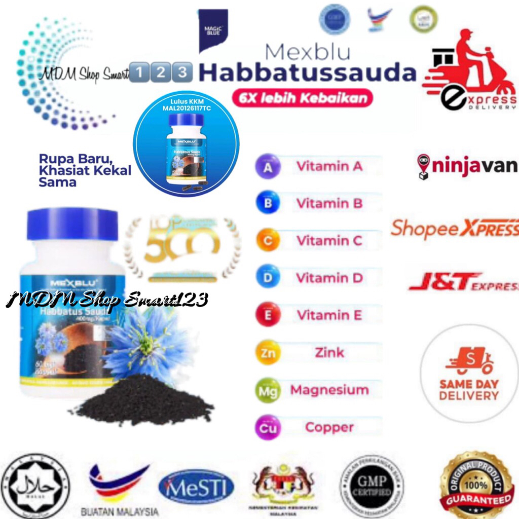 Habbatus Sauda Original MEXBLU - Habatussauda Kapsul 60 Biji (LULUS KKM ...