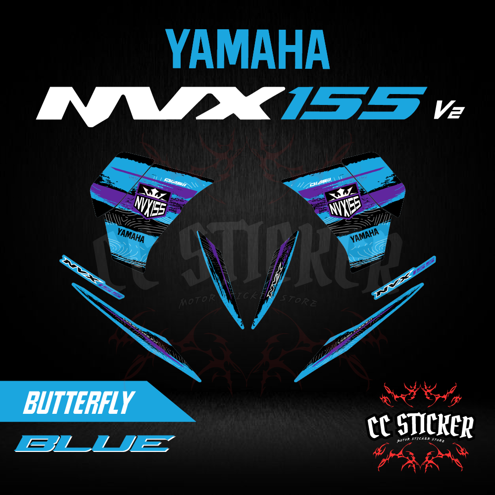 YAMAHA NVX / AEROX 155 V2 | MOTOR STRIPE STICKER 2024 BUTTERFLY CUSTOM ...