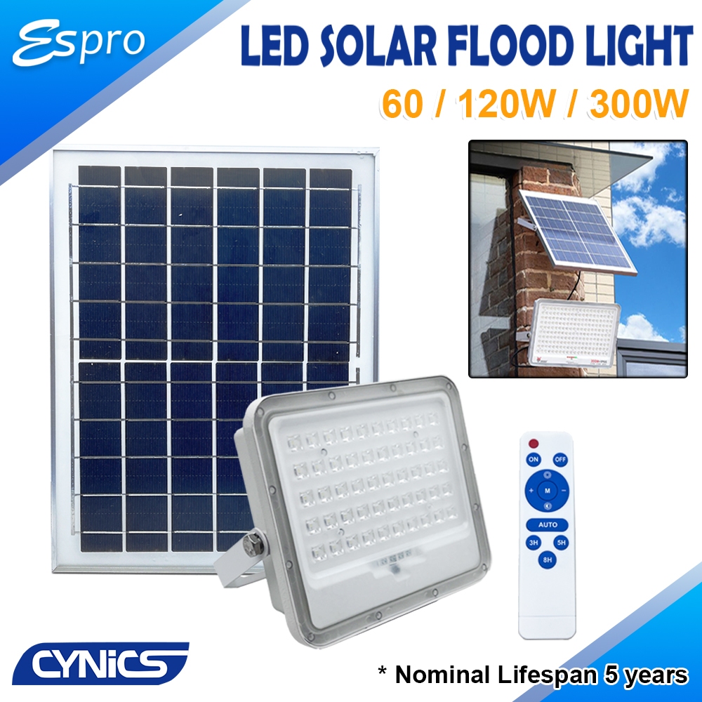 60W / 120W/ 300W Cynics LED Solar Flood Light | Shopee Malaysia