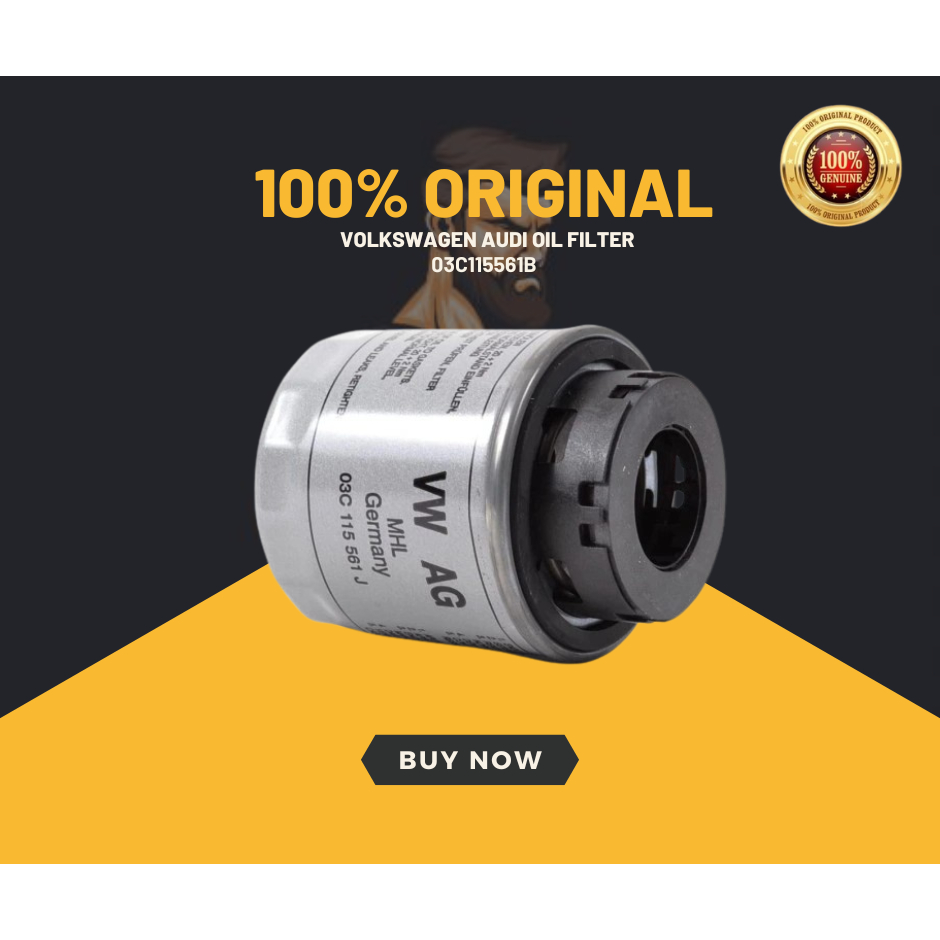 (100% ORIGINAL) OIL FILTER VOLKSWAGEN AUDI FOR POLO GOLF JETTA BEETLE ...