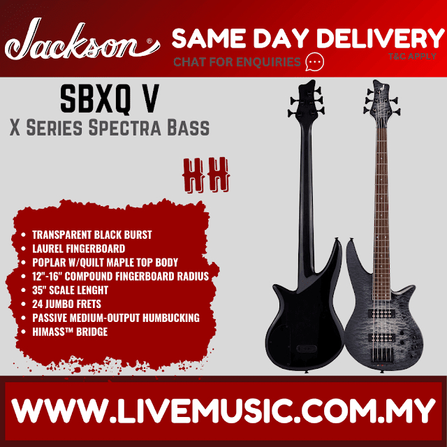 Jackson X Series Spectra Bass SBXQ V Electric Guitar, Laurel FB ...