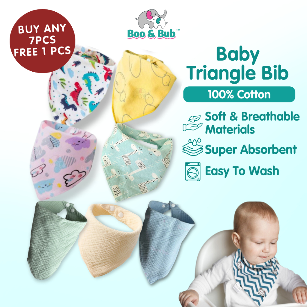 Baby Cotton Triangle Bibs | Toddler newborn bandana drool Bib With ...
