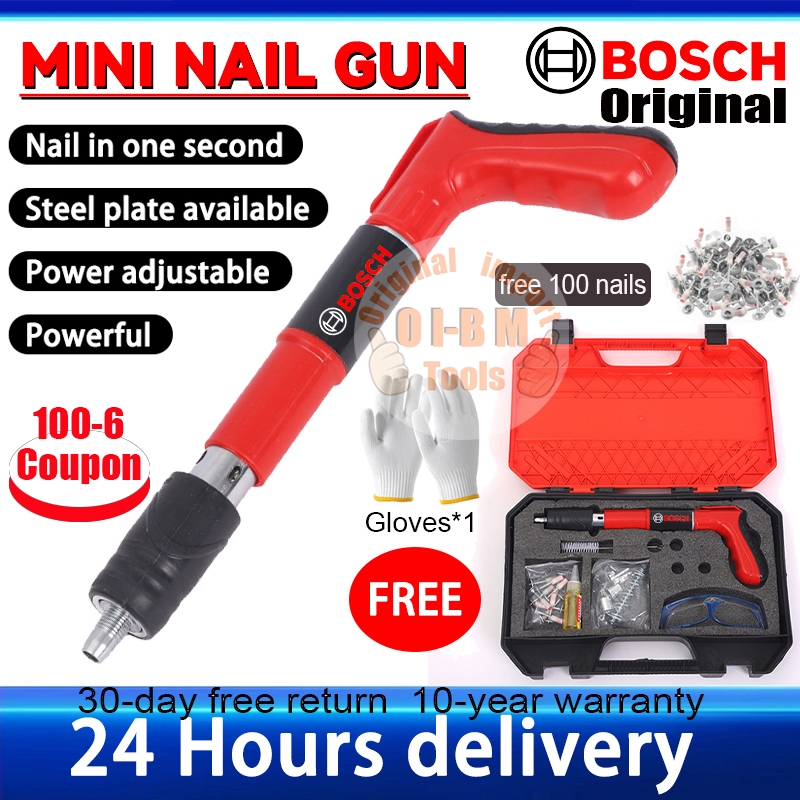 100% Original Bosch (Free 100 Nails）nail gun New Mini Nail Gun Powerful ...