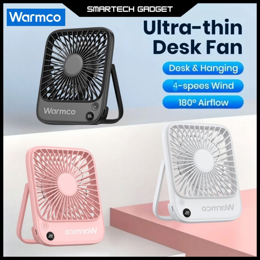 Smartech Warmco D2 Desktop Fan 5000mAh Rechargeable 100-Speed ...