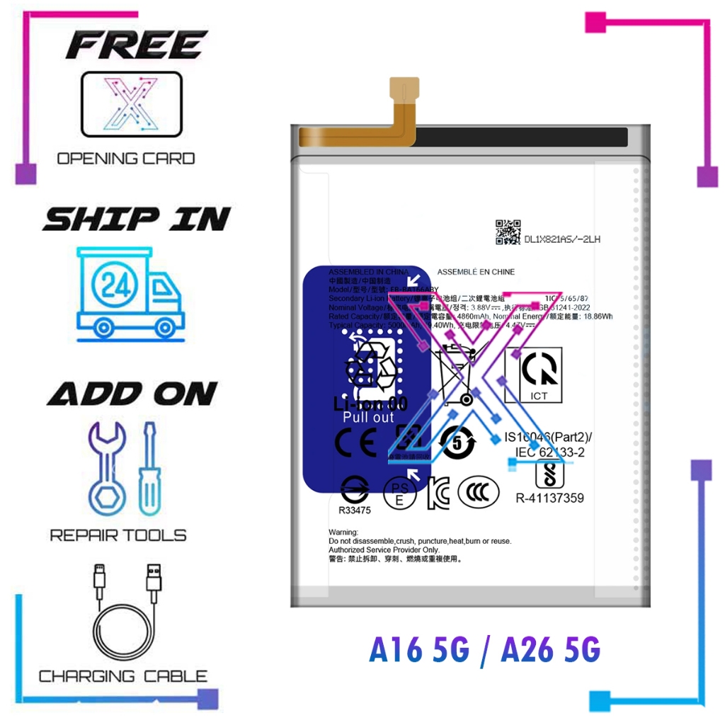 Battery For Samsung A16 5G / A26 5G Eb-Ba166Aby / W3-S-S (5000Mah ...