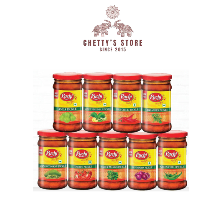 RUCHI PICKLES / ACAR 300g (LIME, CUT MANGO, MANGO THOKKU, GARLIC ...