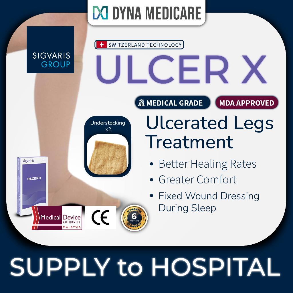 [MDA Approved] SIGVARIS Ulcer-X Graduated Medical Compression Stocking ...