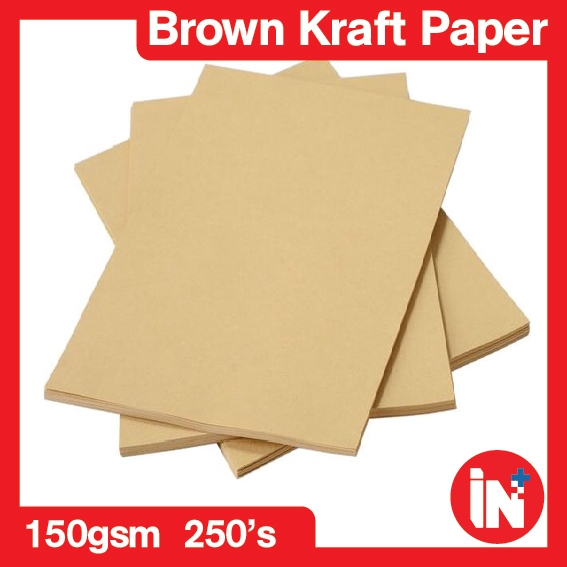 Natural Brown Kraft Paper 150gsm 250's A5 A4 A3 Card Craft Tag DIY Menu ...