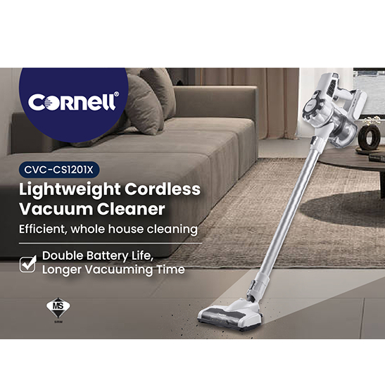 Cornell Cordless Stick Vacuum Cleaner CVC-CS1201X DC Motor Longer ...
