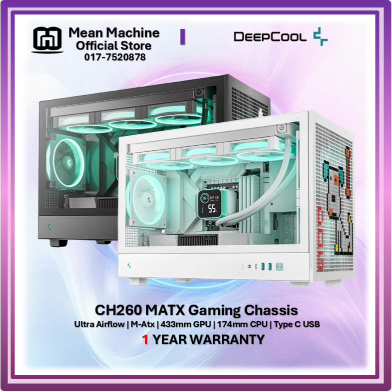 DEEPCOOL CH260 MATX Airflow with Mesh Front Panel Gaming Casing Chassis PC - Addon Fan | Shopee ...