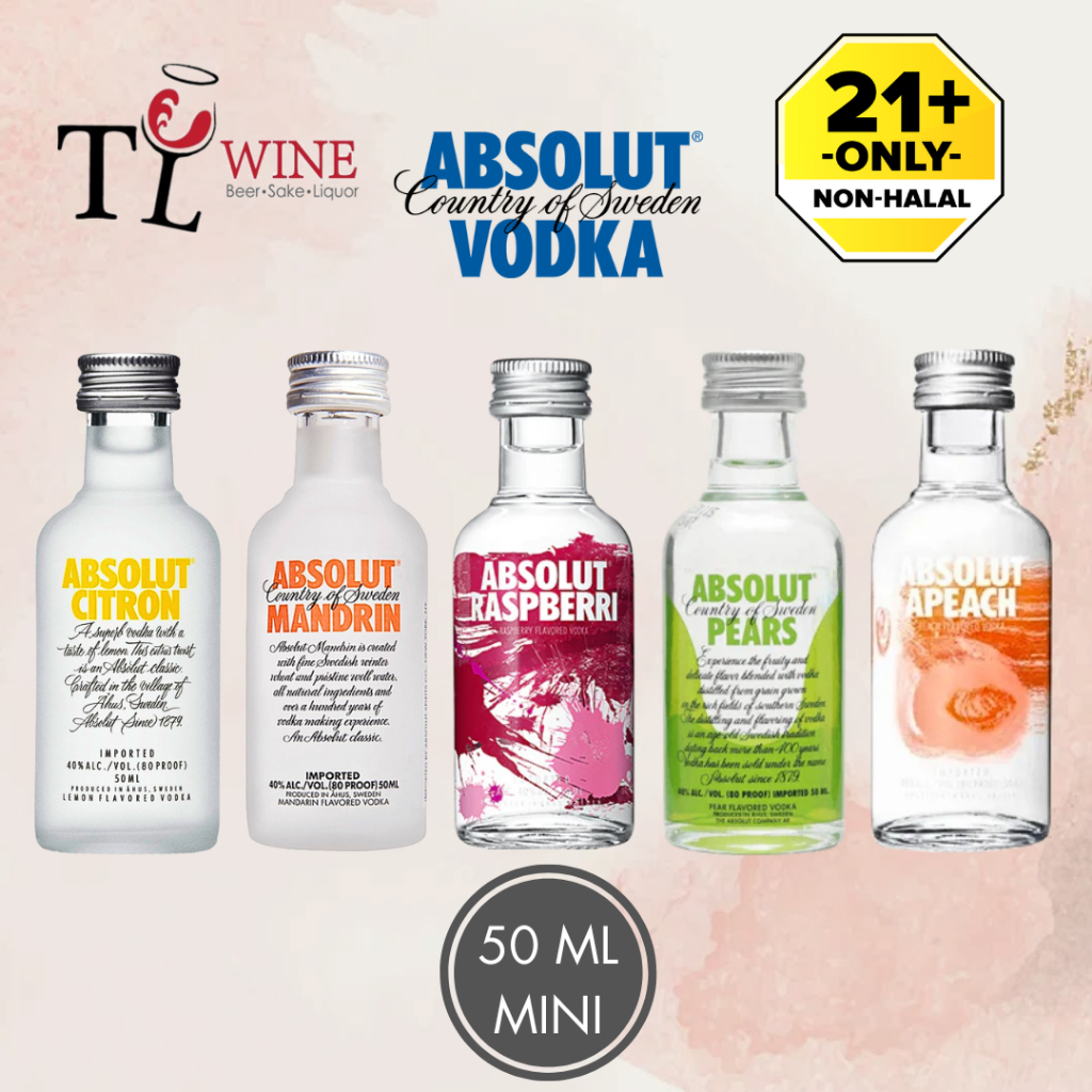 Absolut Vodka mini miniature Raspberry/ mandarin/ citron/ Apeach/ pear ...