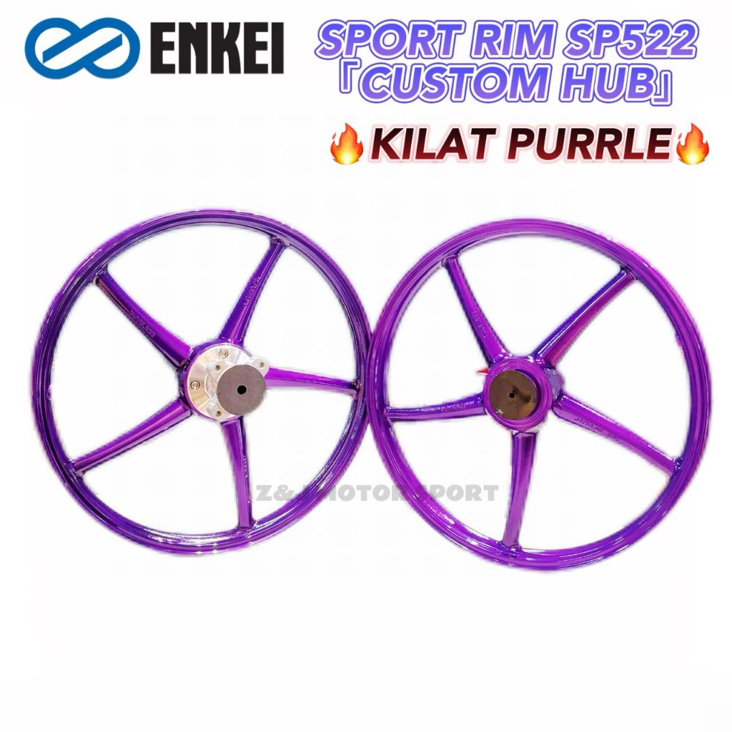 SPORT RIM ENKEI SP522 CUSTOM HUB LIMITED COLOUR!!🔥KILAT PURPLE🔥 PNP Y15 ...