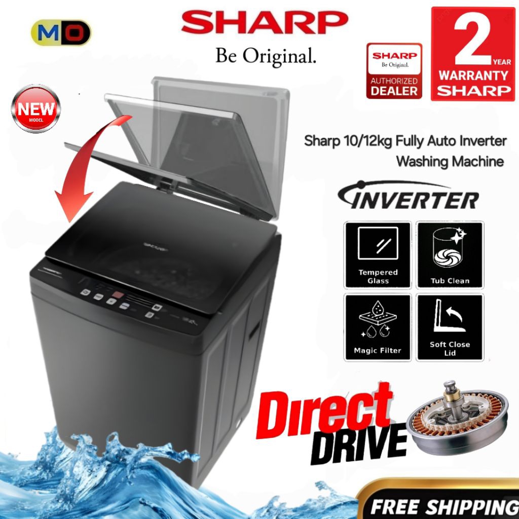[FREE SHIPPING] NEW SHARP 10/12KG DD INVERTER MOTOR WASHING MACHINE ...