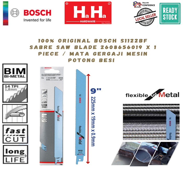 ( 100% Original ) Bosch S1122BF BIM 225mm Reciprocating Saw Blades ...