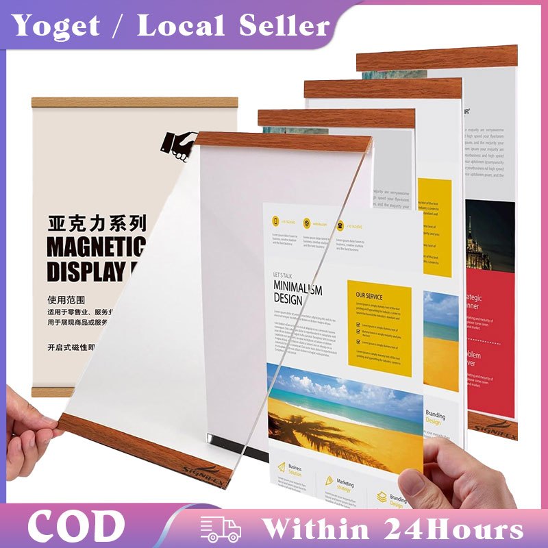 A4 Magnetic Frame Display Board / Magnetic Wall Display Frame / Self ...