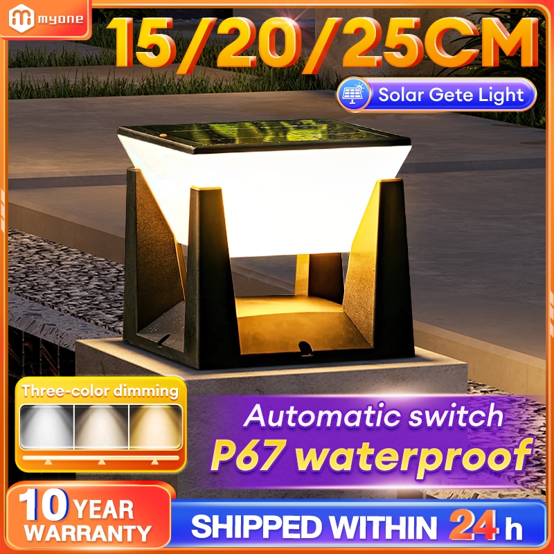 Led Lampu Pagar Solar Gate Light Outdoor Lighting IP67 Waterproof Solar ...