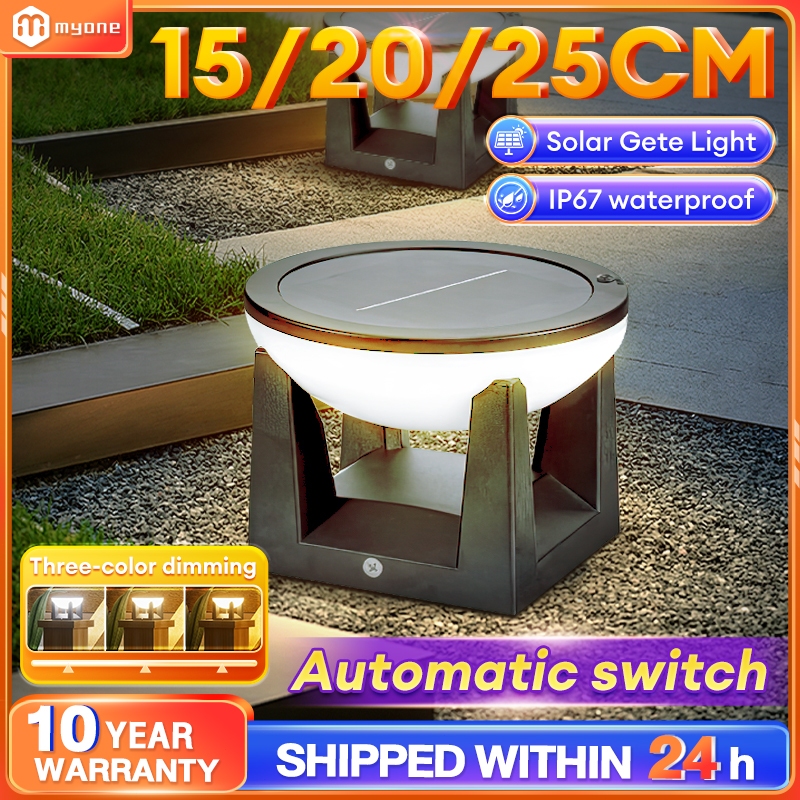 Led Lampu Pagar Solar Gate Light Outdoor Lighting IP67 Waterproof Solar ...