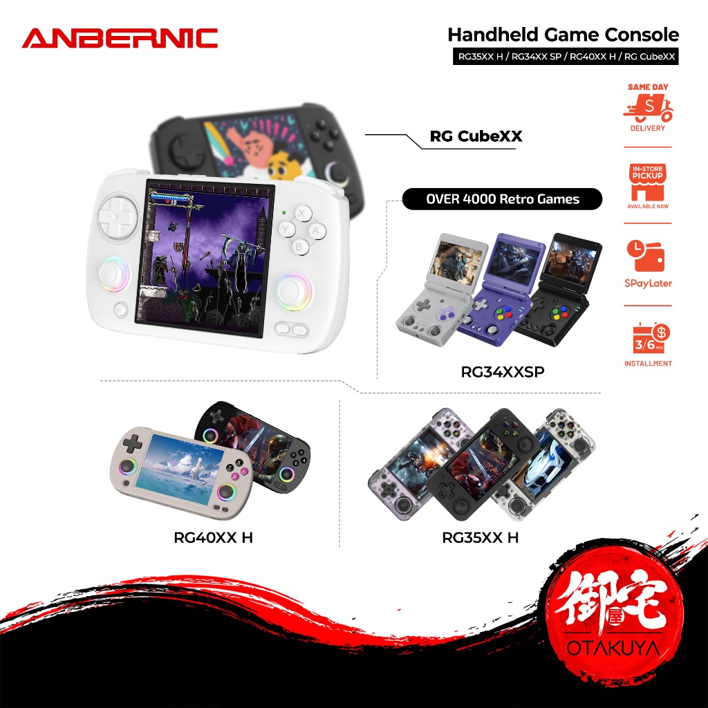【RAYA SALE】ANBERNIC Retro Gaming Handheld Console RG CubeXX / RG34XX SP ...