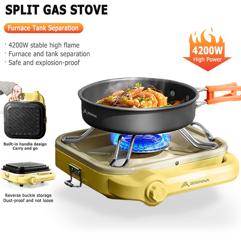 MY💕READY STOCK💕Split gas stove 4200W with non-stick frying pan outdoor ...