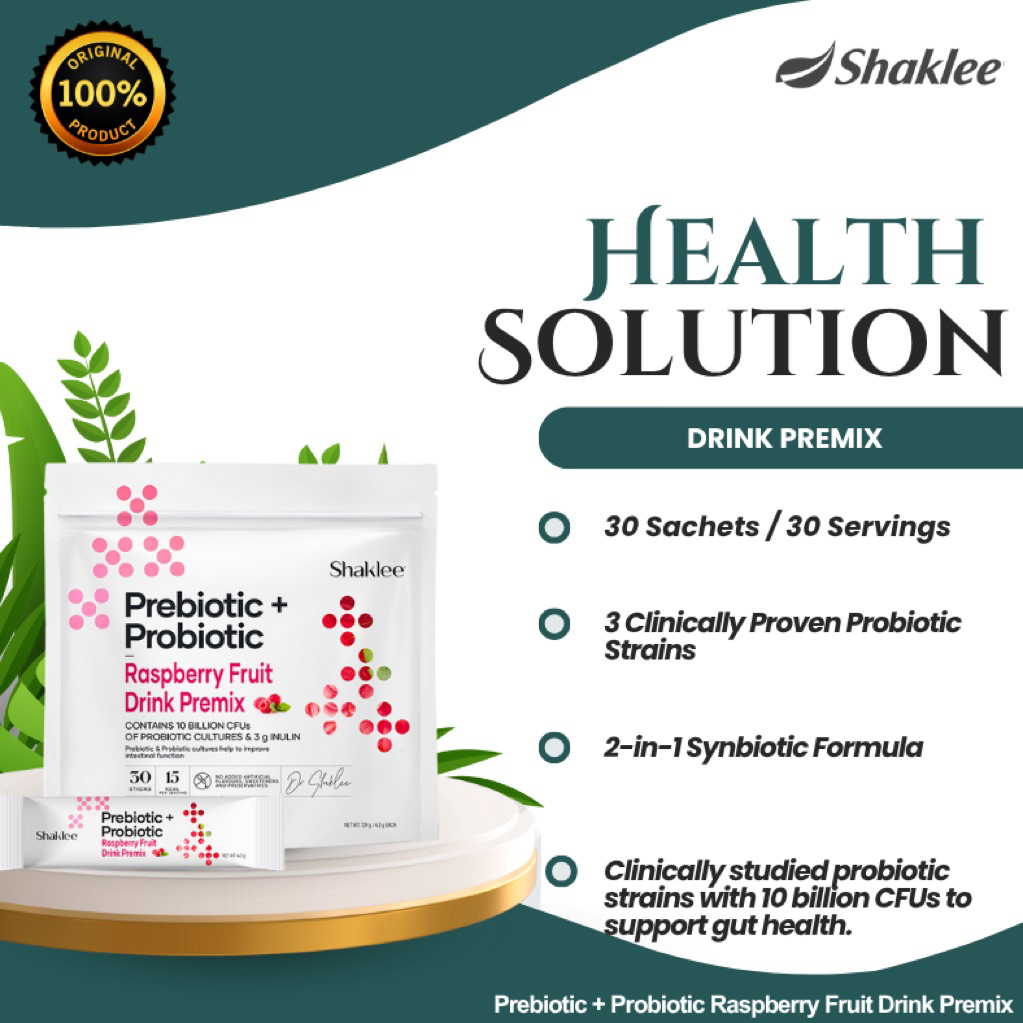 SHAKLEE-Prebiotic + Probiotic Raspberry Fruit Drink Premix | Shopee ...