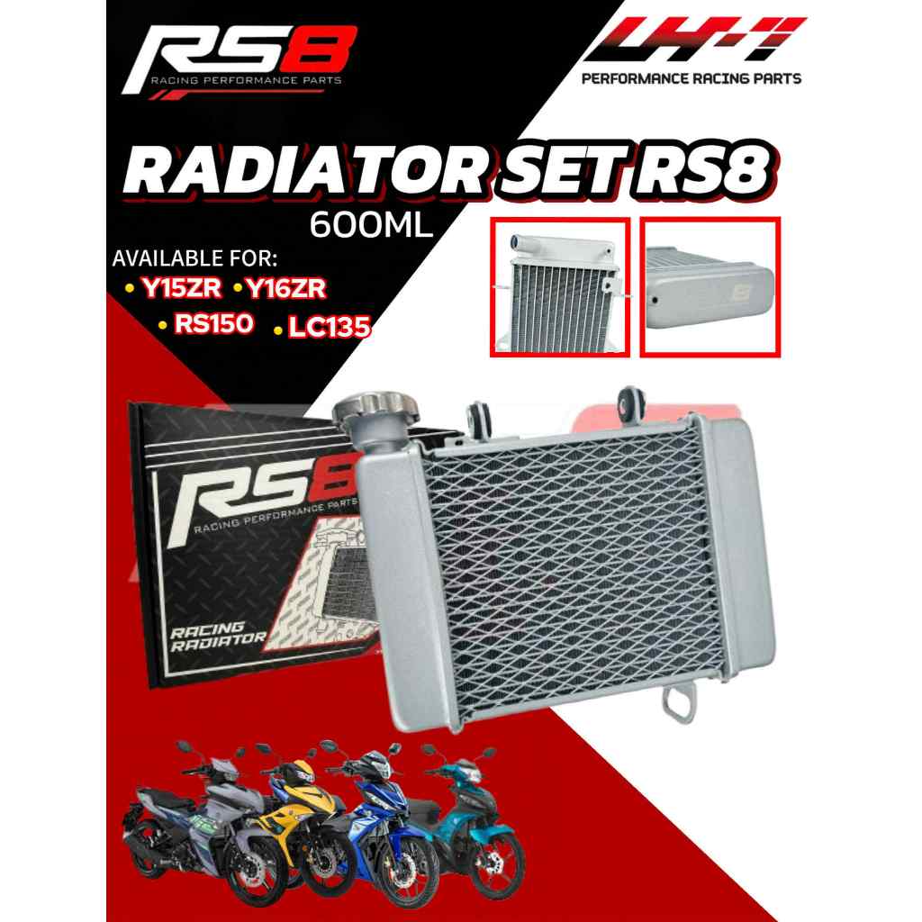 RS8 RADIATOR 600ML BIG FOR YAMAHA LC135/Y15/Y16 & HONDA RS150 TANKI ...