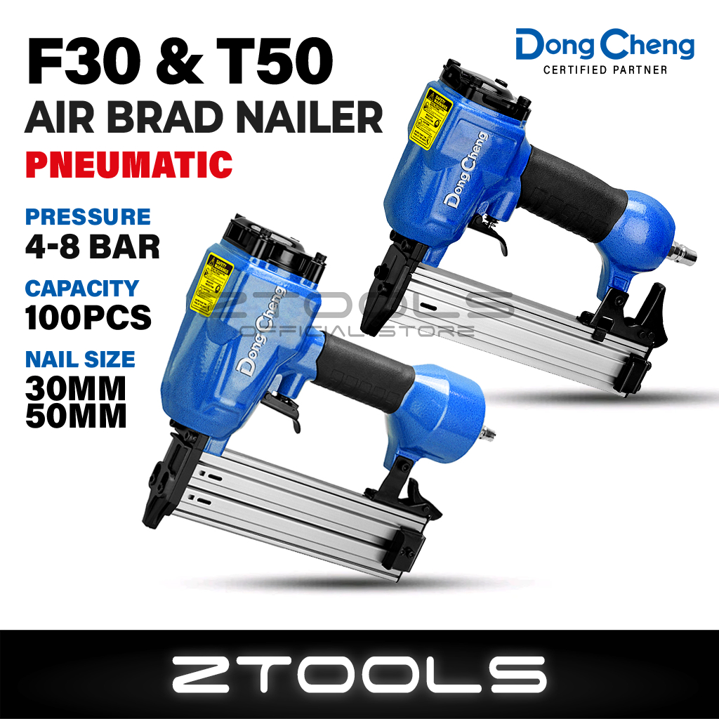DongCheng Air Brad Nailer F30 & T50 Pneumatic Nailer Nail Gun Mesin Paku Kayu Angin DCA ...