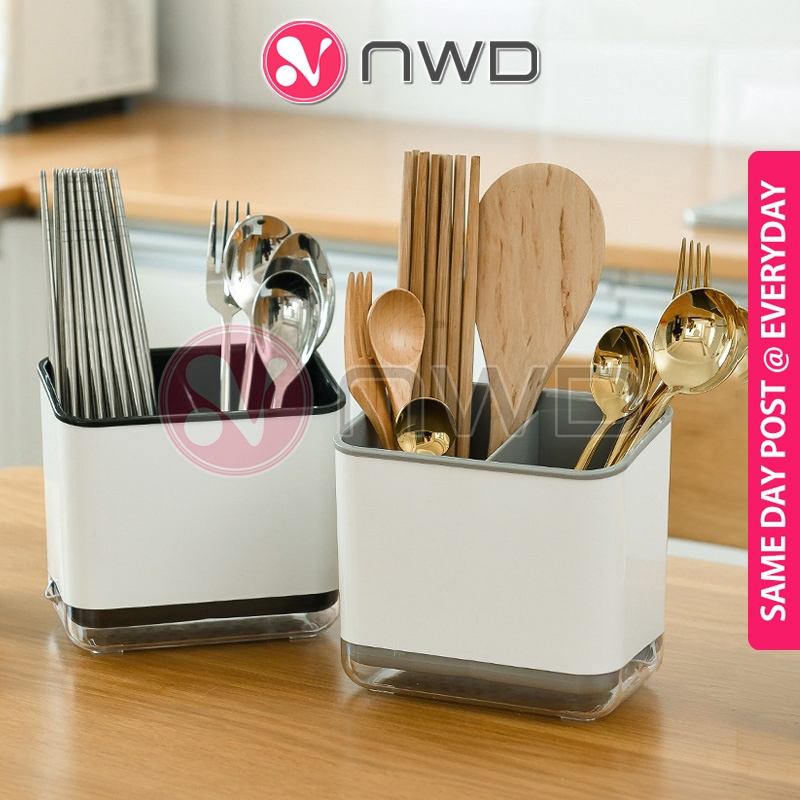𝗥𝗘𝗗𝗨𝗖𝗘 𝗕𝗔𝗖𝗧𝗘𝗥𝗜𝗔 》Water Drainer Cutlery Holder Knife Chopstick Spoon ...