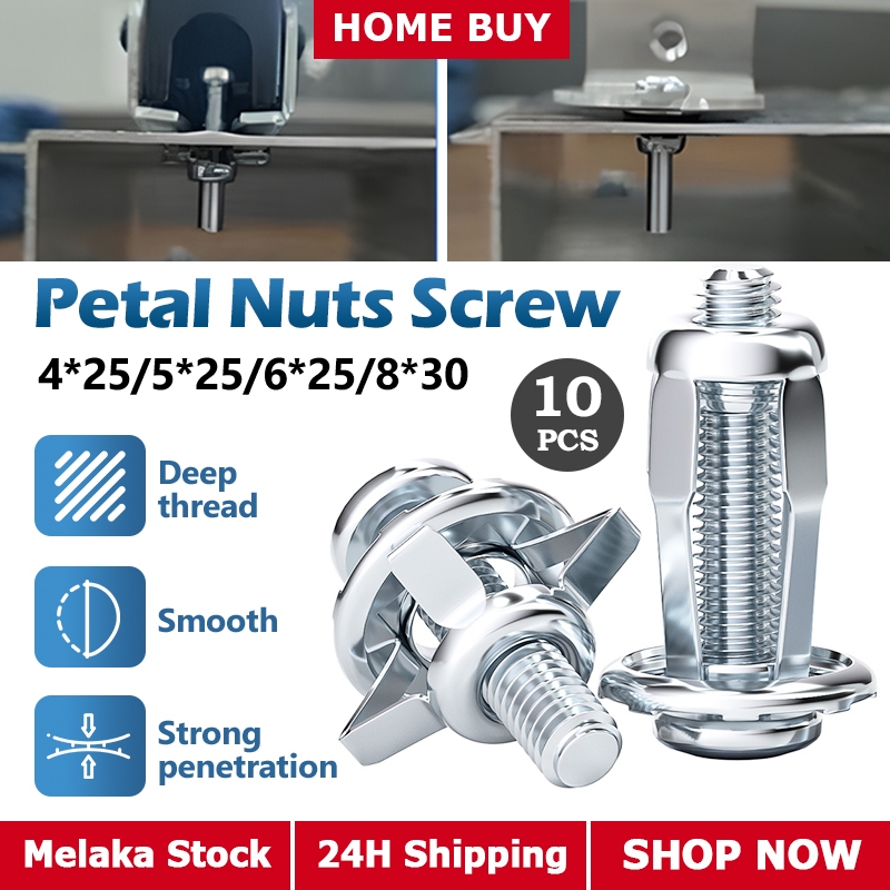 10PCS Jack Nuts Screw Petal Screw Anchors M4 M5 M6 M8 Metal Panel Jack ...