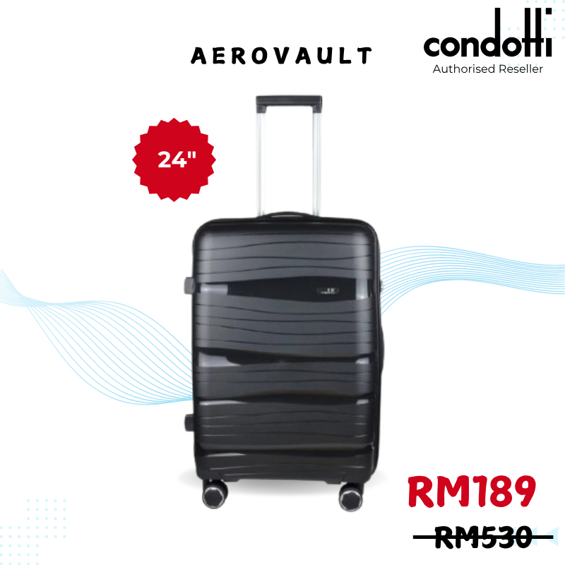 Condotti AeroVault (24") PP Hard Case Unbreakable Luggage with TSA Lock ...
