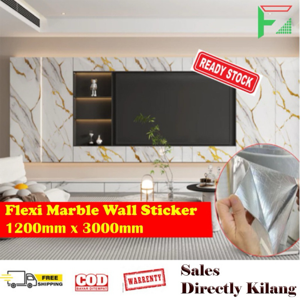 {READY STOCK } Flexi Marble Wall Sticker 1200mm x 3000mm X 2.6mm ...
