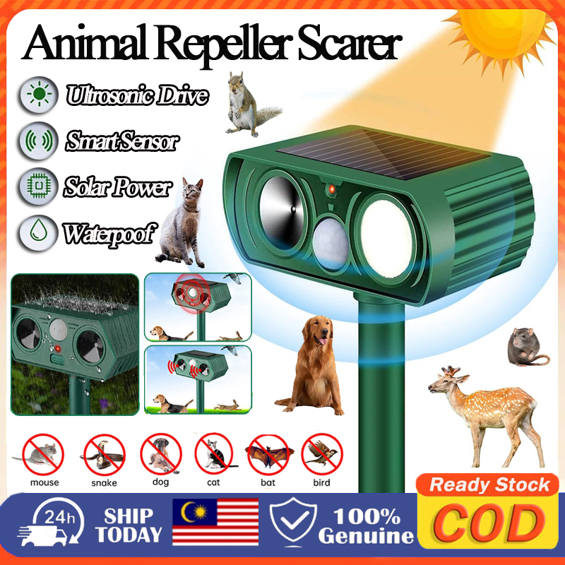 Solar Ultrasonic Animal Repeller Pest Bird Repeller Outdoor Garden ...