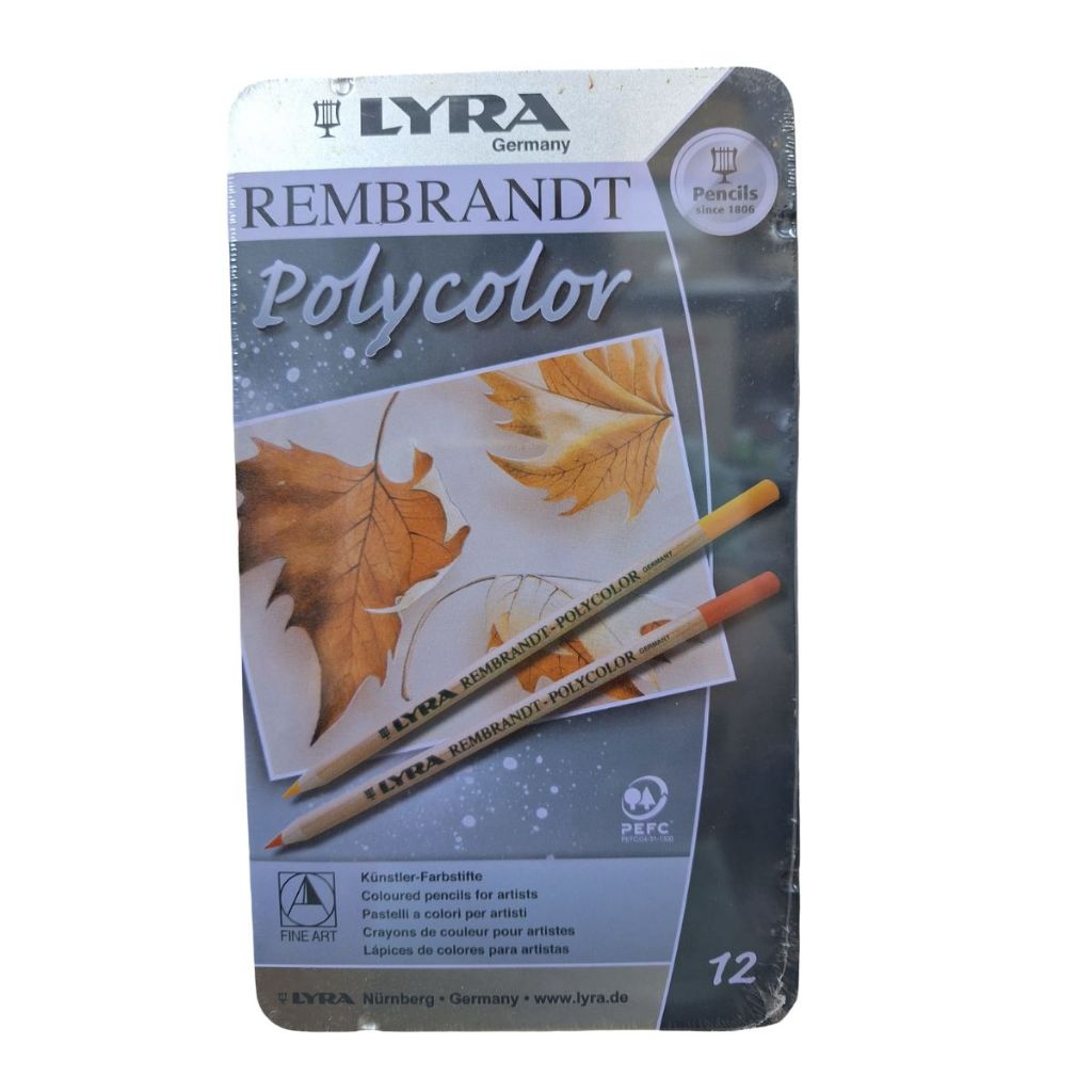 Lyra Rembrandt Polycolor Art Pencils – 12 Assorted Colours in Metal Box ...