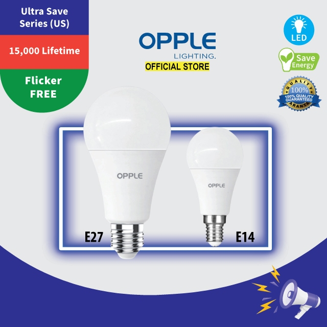 (NEW) OPPLE LED Bulb US E27/E14 5W, 9W, 12W, 15W & 18W- P45/A60/A70/A80 ...