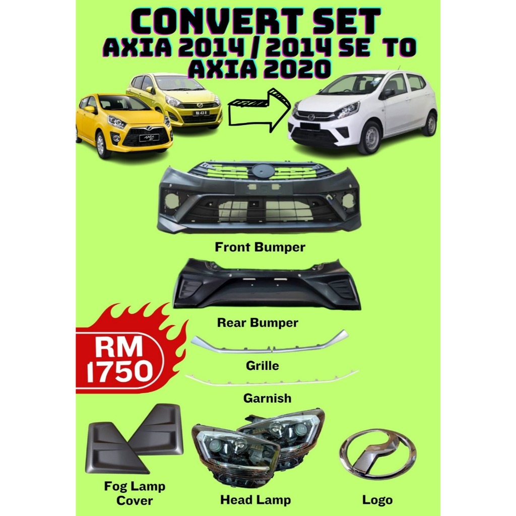 **FASTLINK Set Kombo Bodykit Perodua Axia 2014 Combo Convert To Ke Axia ...