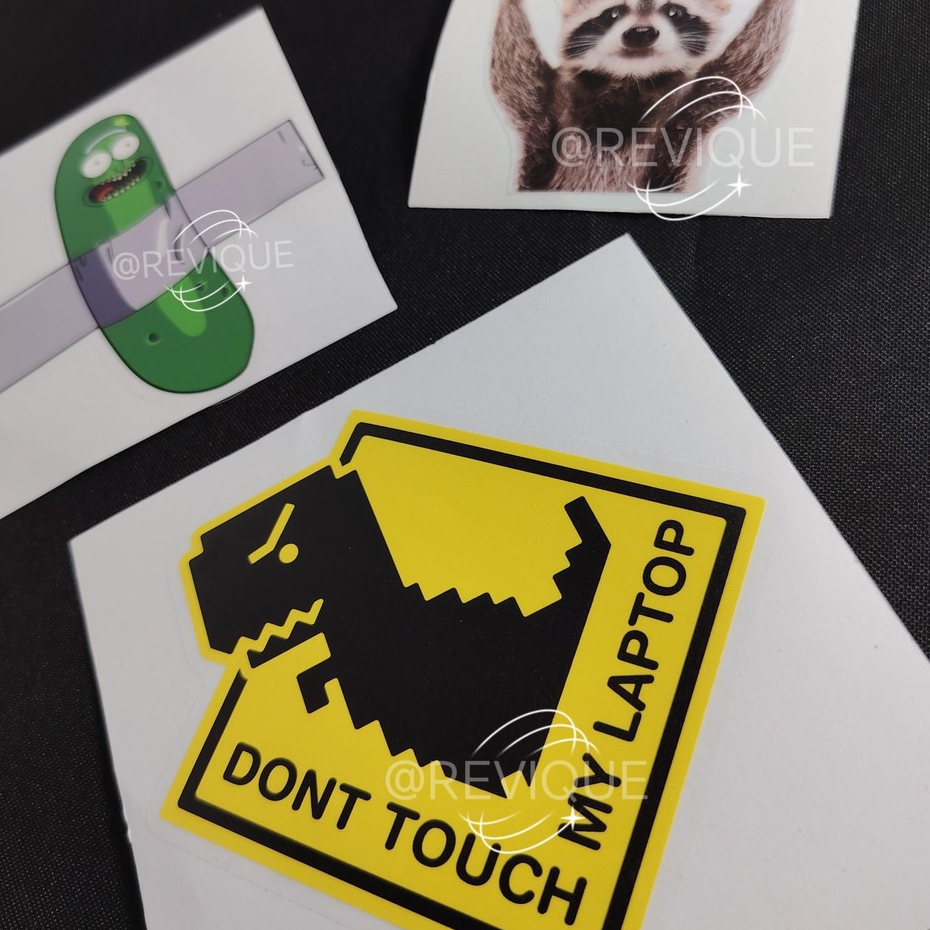 Laptop Sticker - Funny Dino Warning 