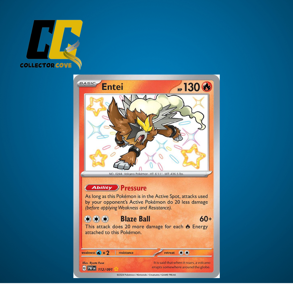 Pokemon Entei 112/091 Shiny Rare - SV: Paldean Fates (PAF) Trading Card ...