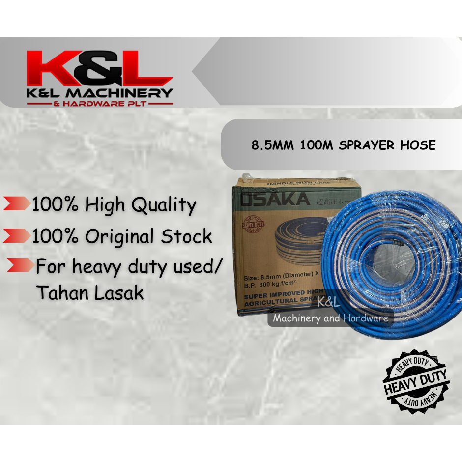 OSAKA High Pressure Sprayer Hose 8.5MM 100Meter (60BAR) | Shopee Malaysia