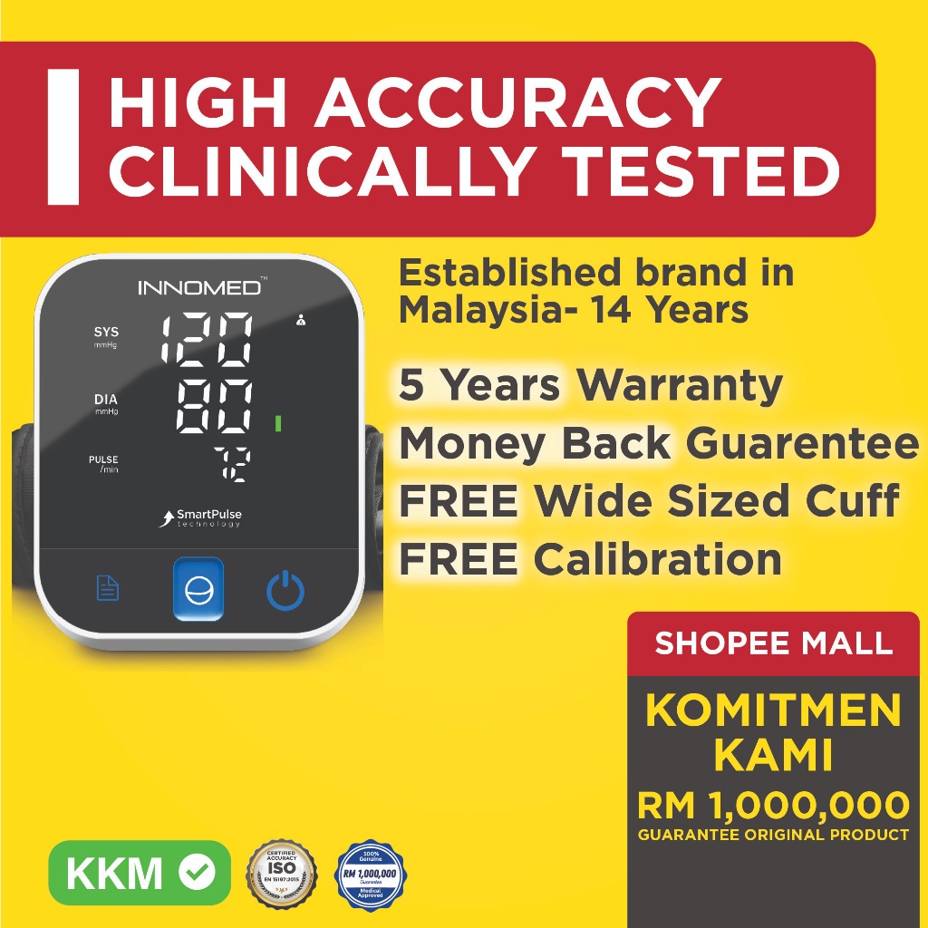 INNOMED™ M6 Blood Pressure Monitor Arm Cuff Mesin Check Tekanan Darah ...