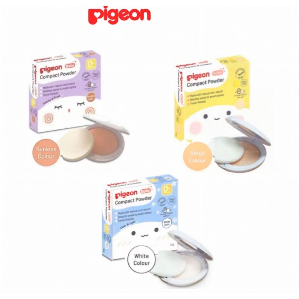 Pigeon Baby Compact Powder 10g with puff (Beige/White color) | Shopee ...